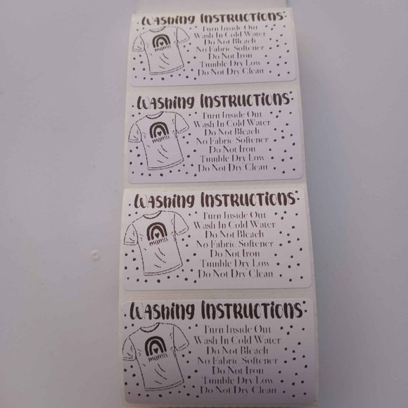Hand Crafted | Office | 0 Washing Instructions Thermal Label Stickers ...